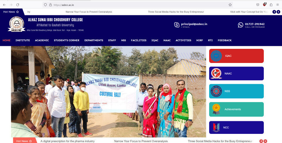 Alhaz Sunai Bibi Choudhury College – Portfolios
